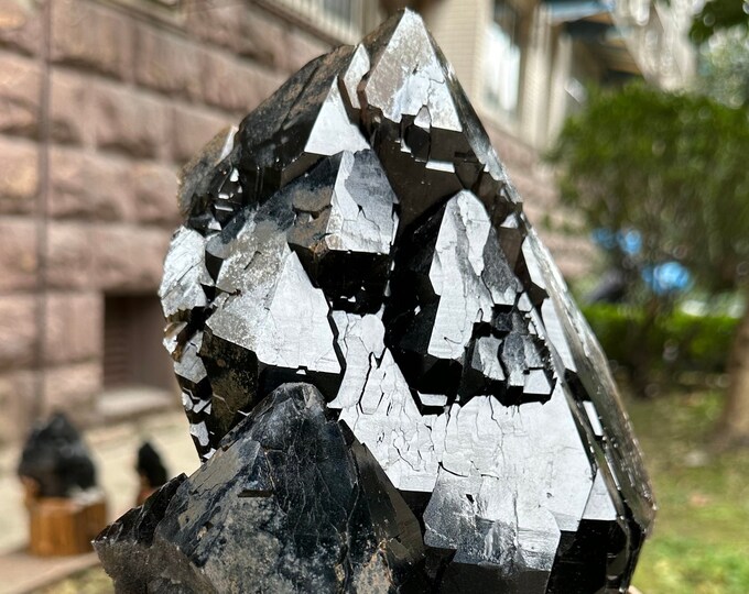 9.1 Lbs Huge Black Castle Crystal Quartz/rough Black Crystal/natural ...