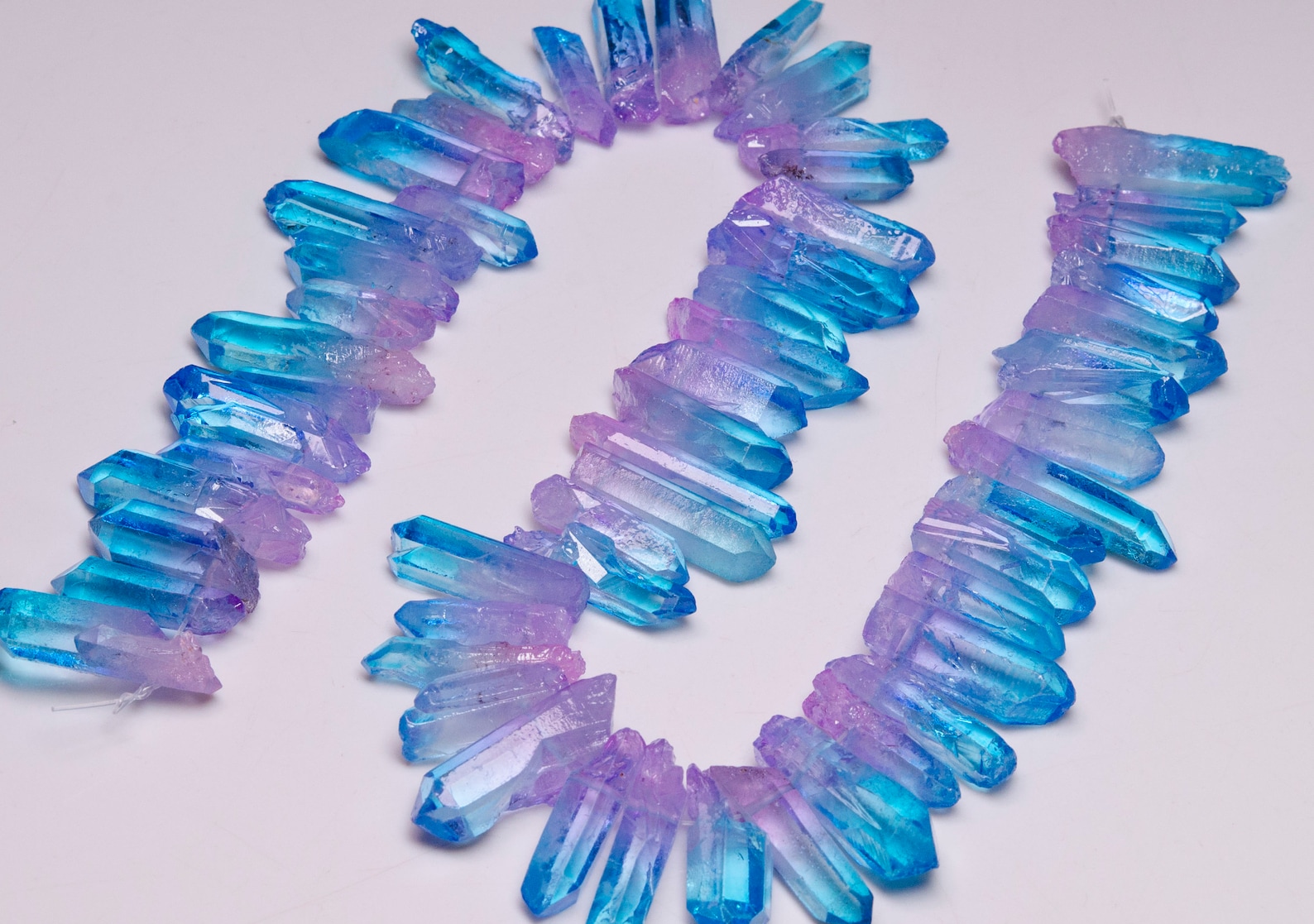 Color Progression Light Purple to Blue Aura Quartz Crystal Point ...