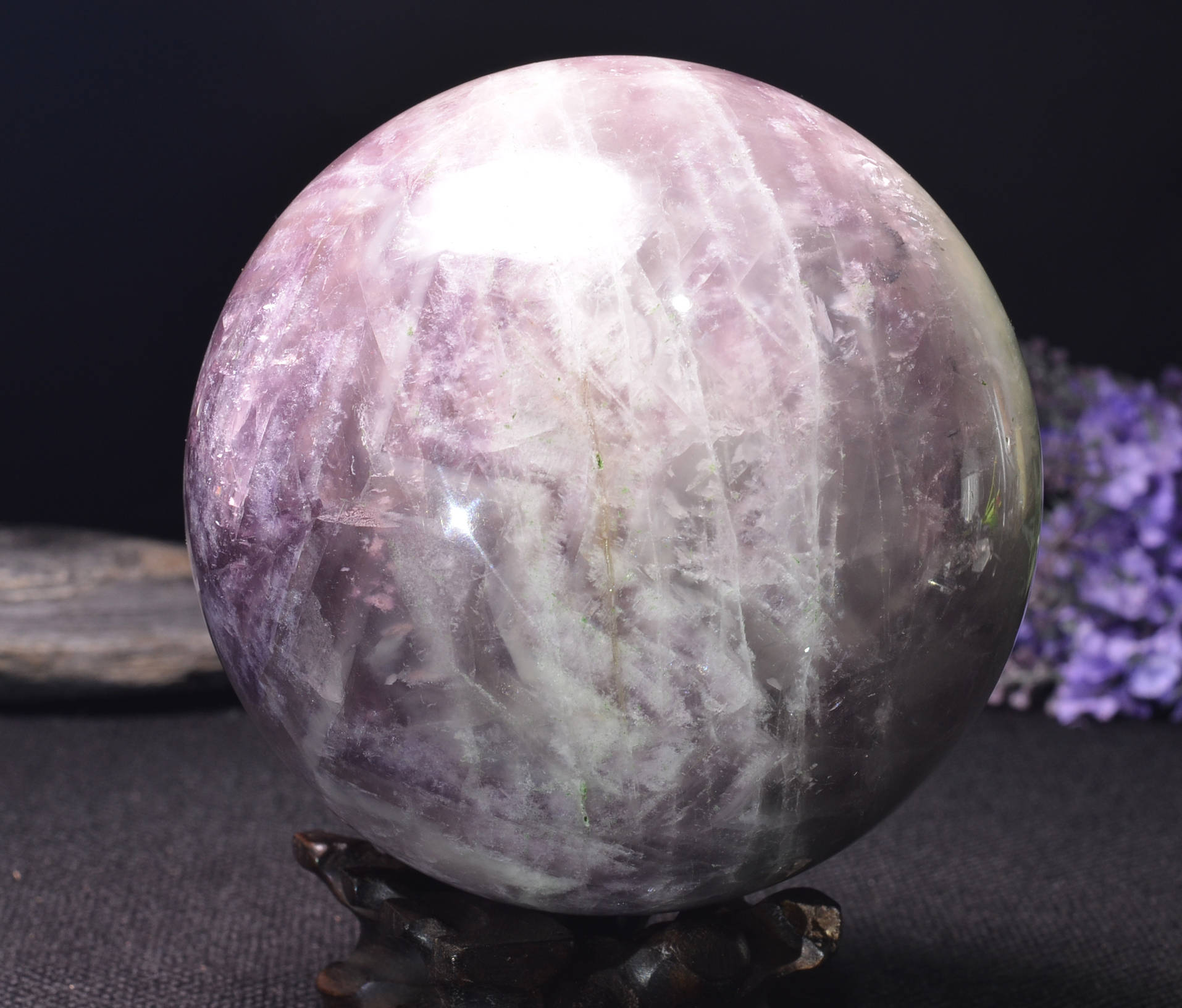 4.4beautiful Large Rainbow Fluorite Sphere/purple and | Etsy