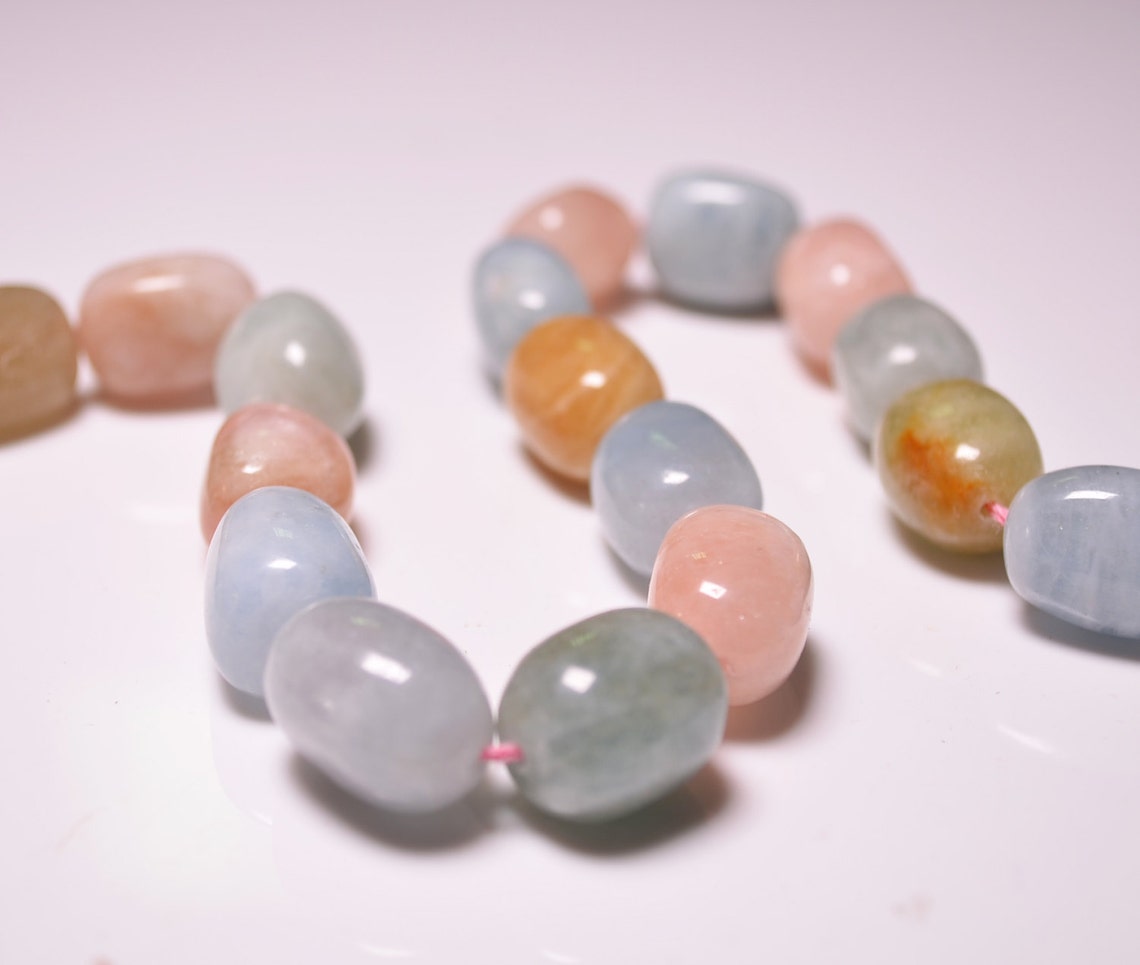 Large Size Beryl Aquamarine Morganite Polished Beads/diy - Etsy