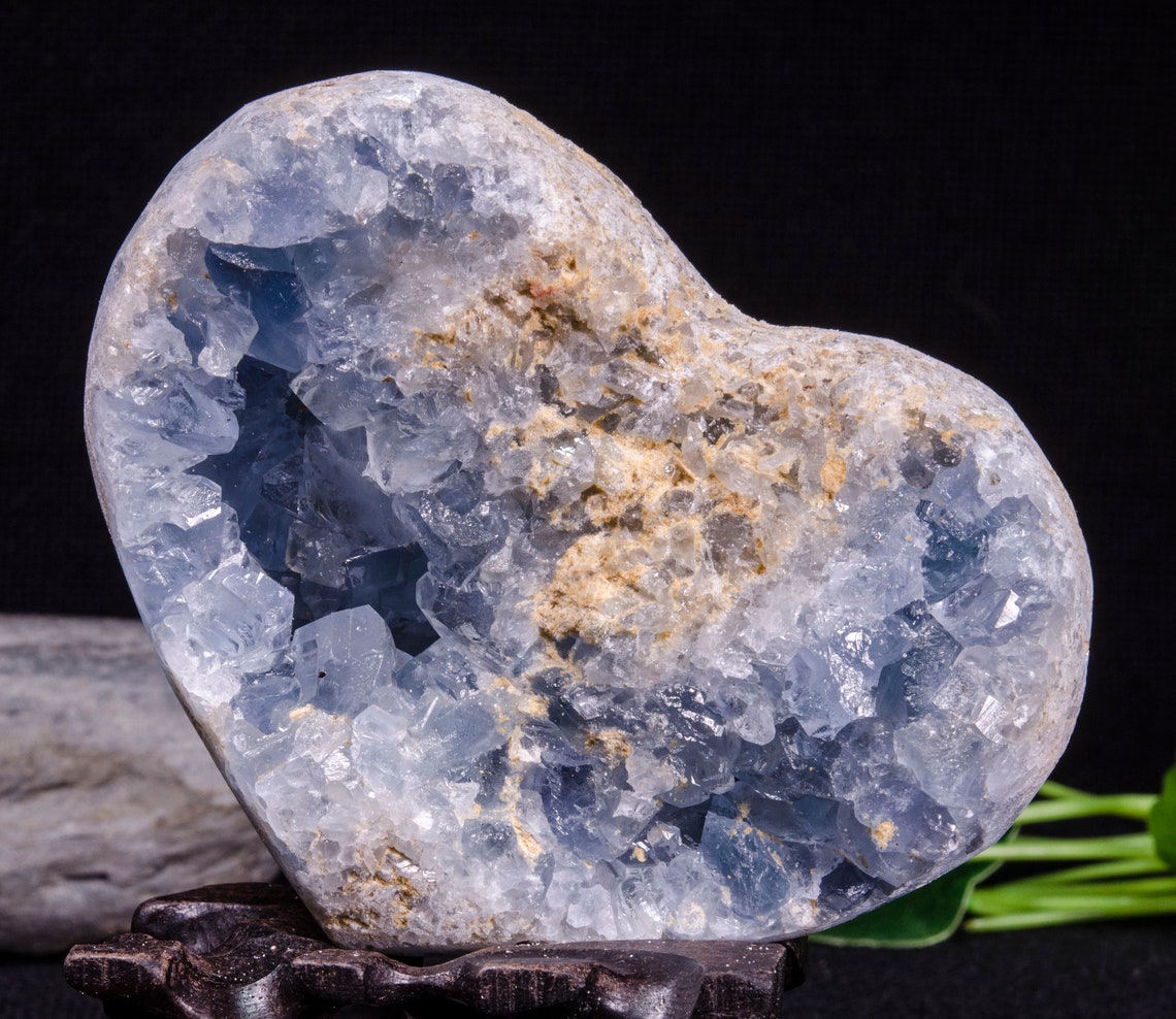 Blue Celestite Heart/celestite Geode/raw Celestite Heart - Etsy