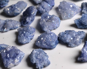 Blue Titanium Plated Quartz Points/natural Solar Quartz/narutal Crystal ...