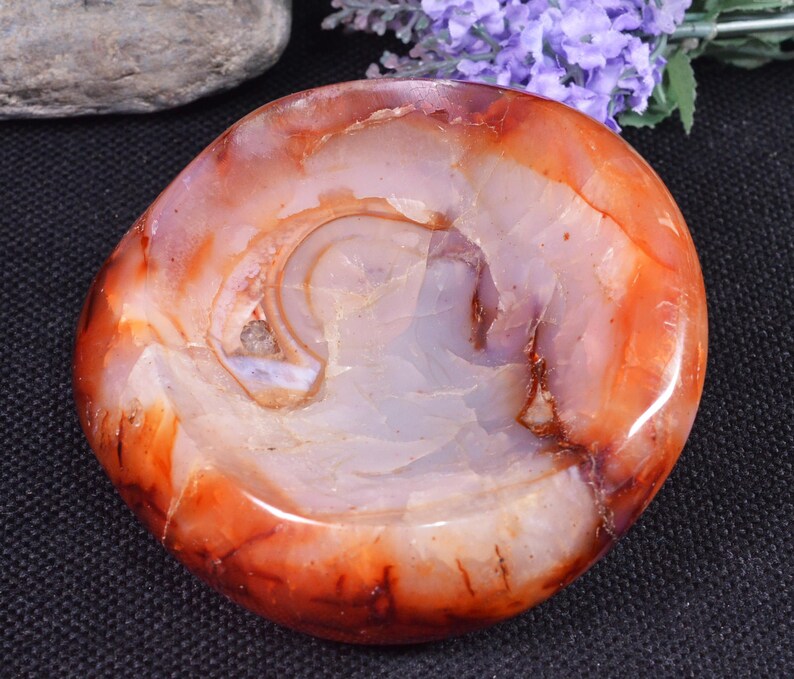 Best Polished Red Agate Home Stone-Ashtray/Natural Colorful | Etsy