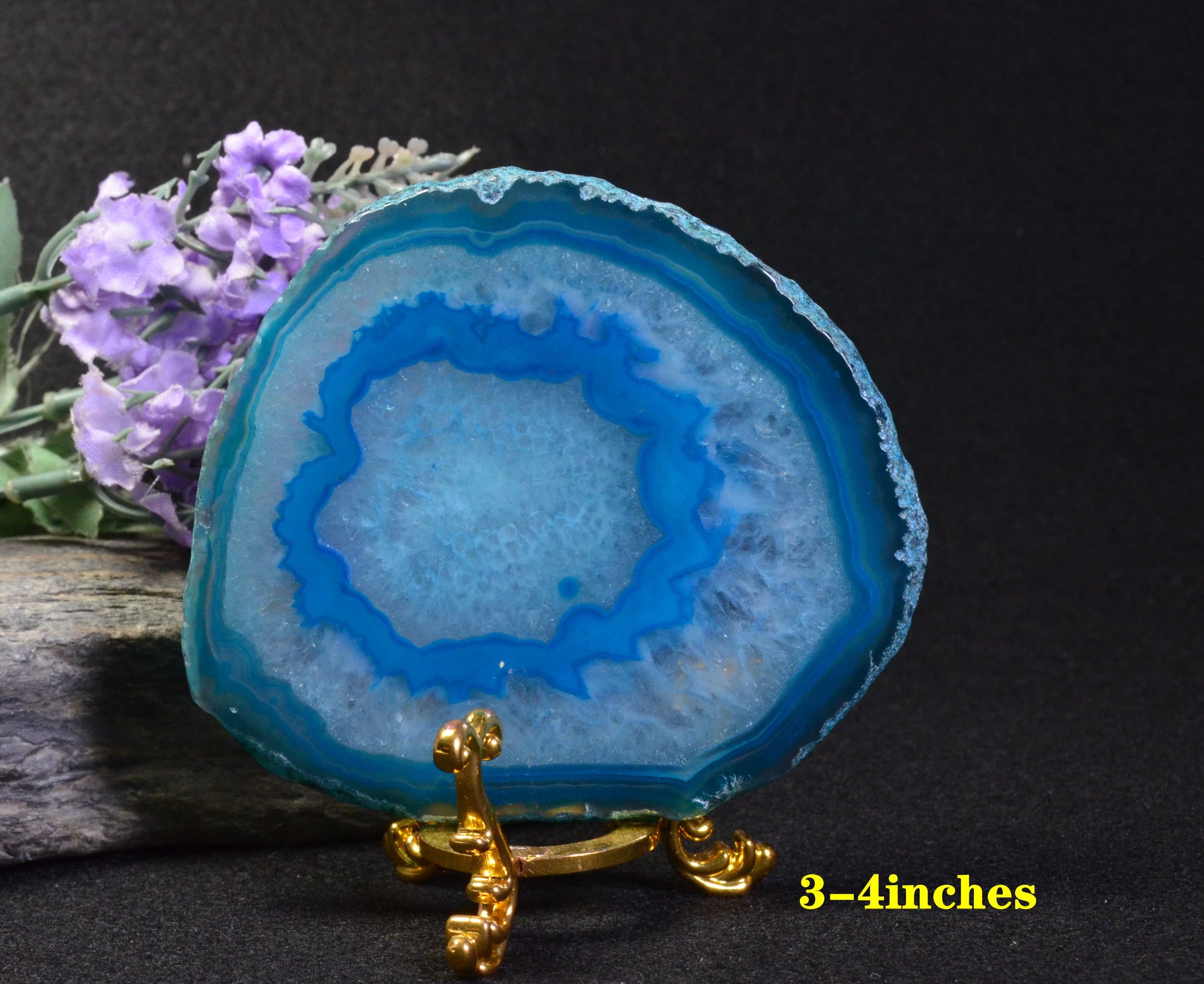 Top Drilled Raw Agate Slices1.251.522.534 | Etsy