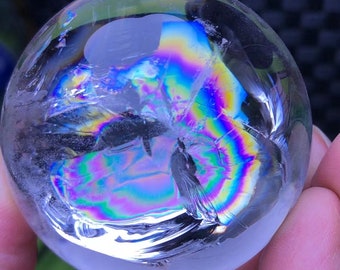 Rainbow Clear Phantom Quartz Sphere Included Garden Crystal - Etsy