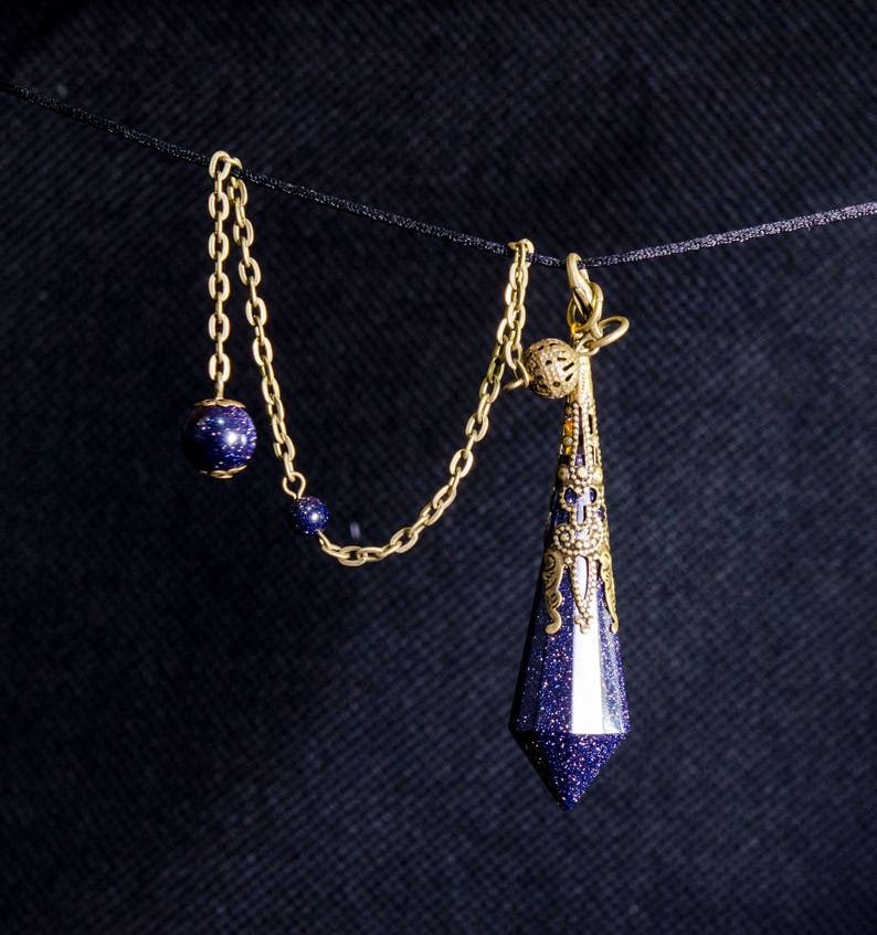 AAAAA Blue Gold Sandstone Crystal Pendulum/dowsing Tool - Etsy