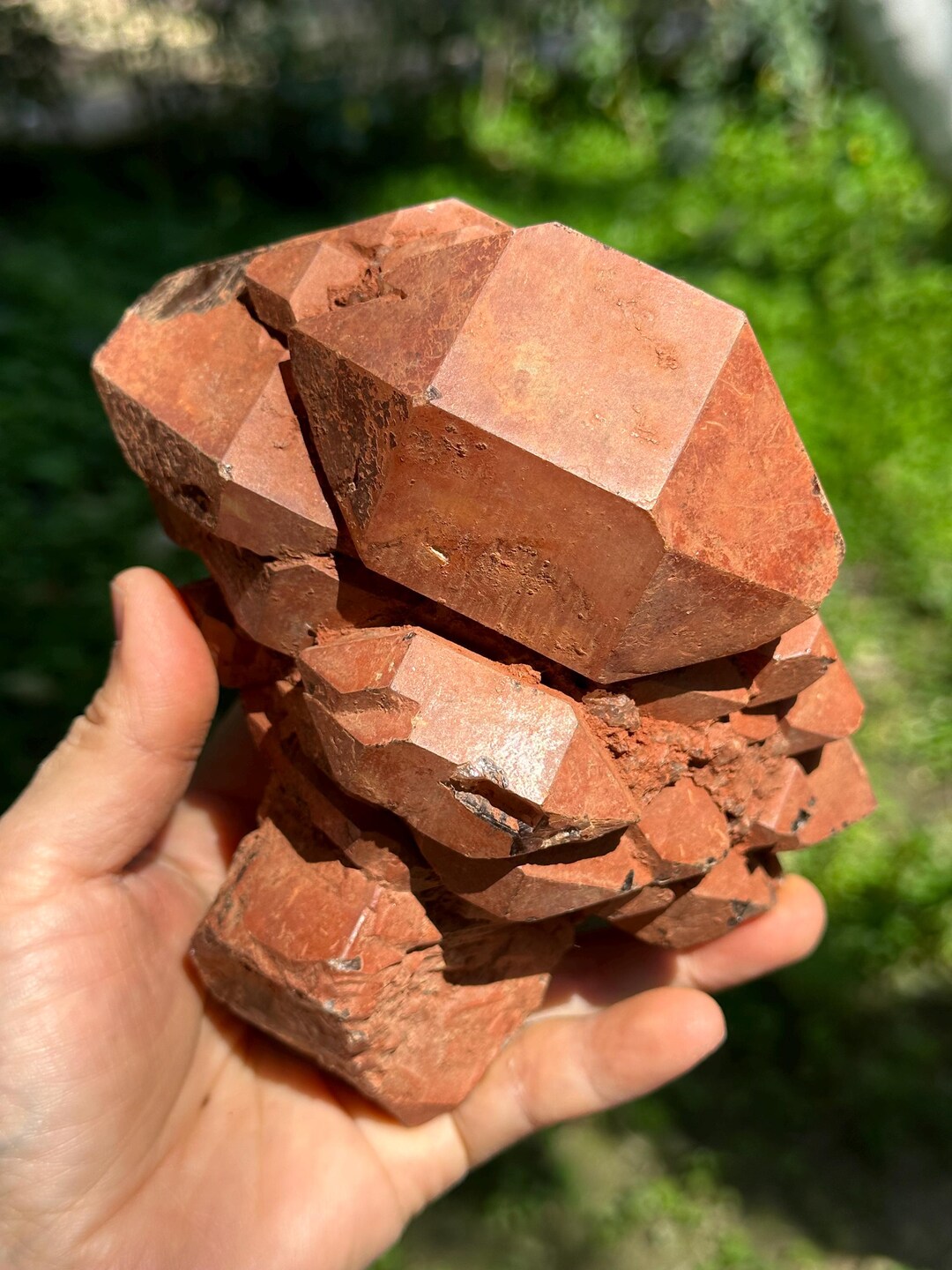 Rare Scepter Red Hematite Quartz Elestial Crystal Cluster/double ...