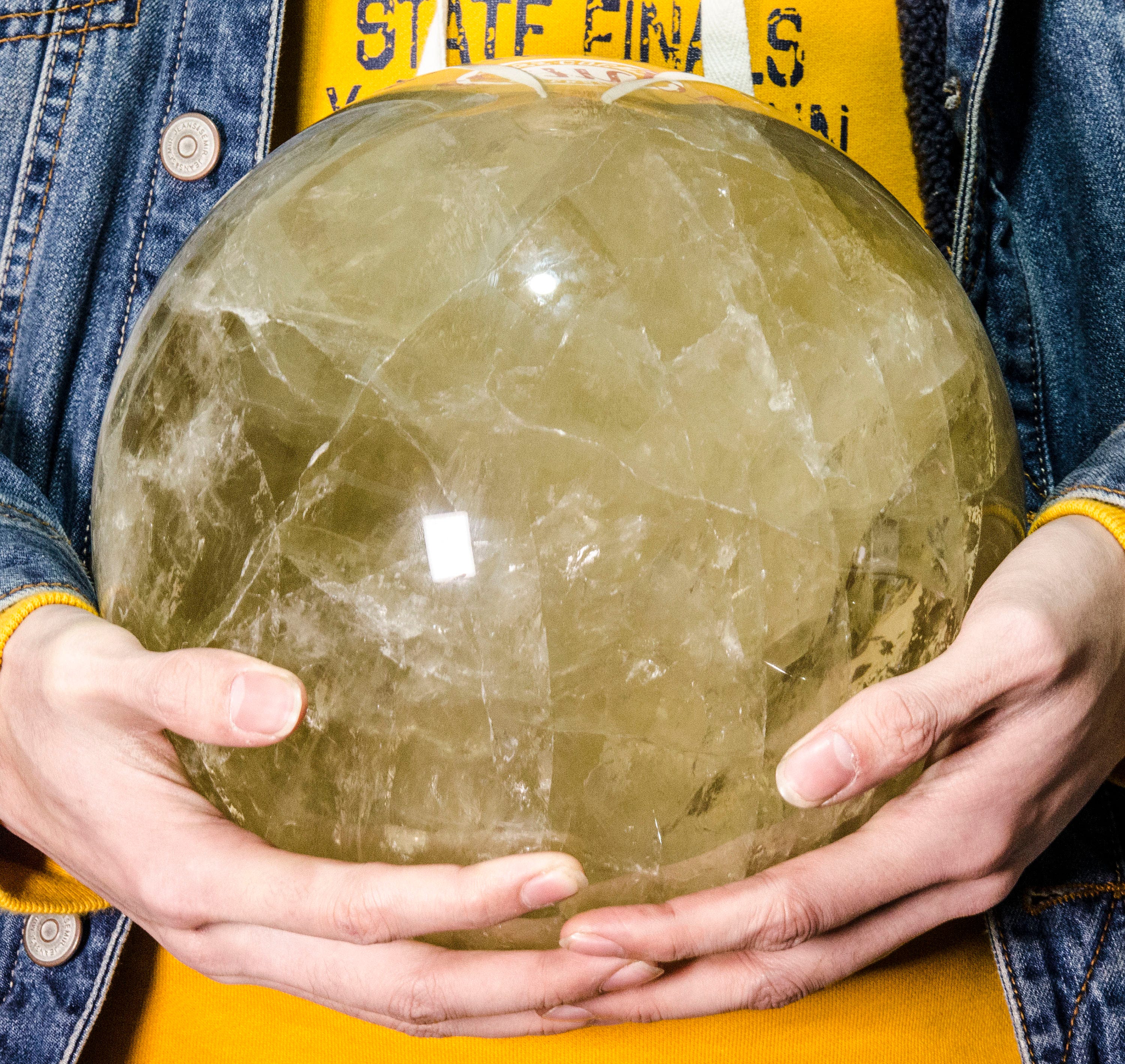 8.834ib Extra Large CITRINE Quartz Crystal Sphere on - Etsy