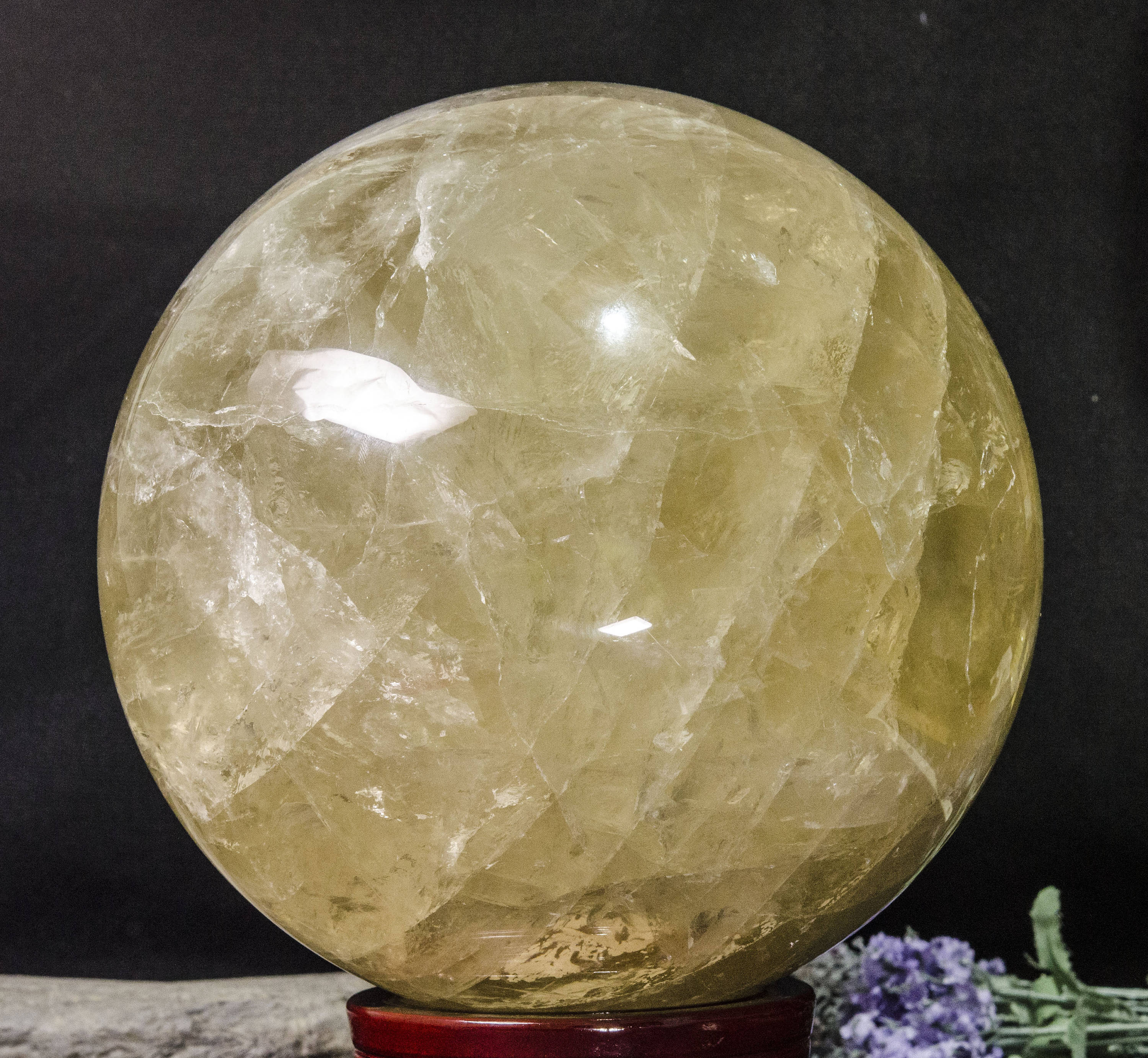 8.834ib Extra Large CITRINE Quartz Crystal Sphere on - Etsy