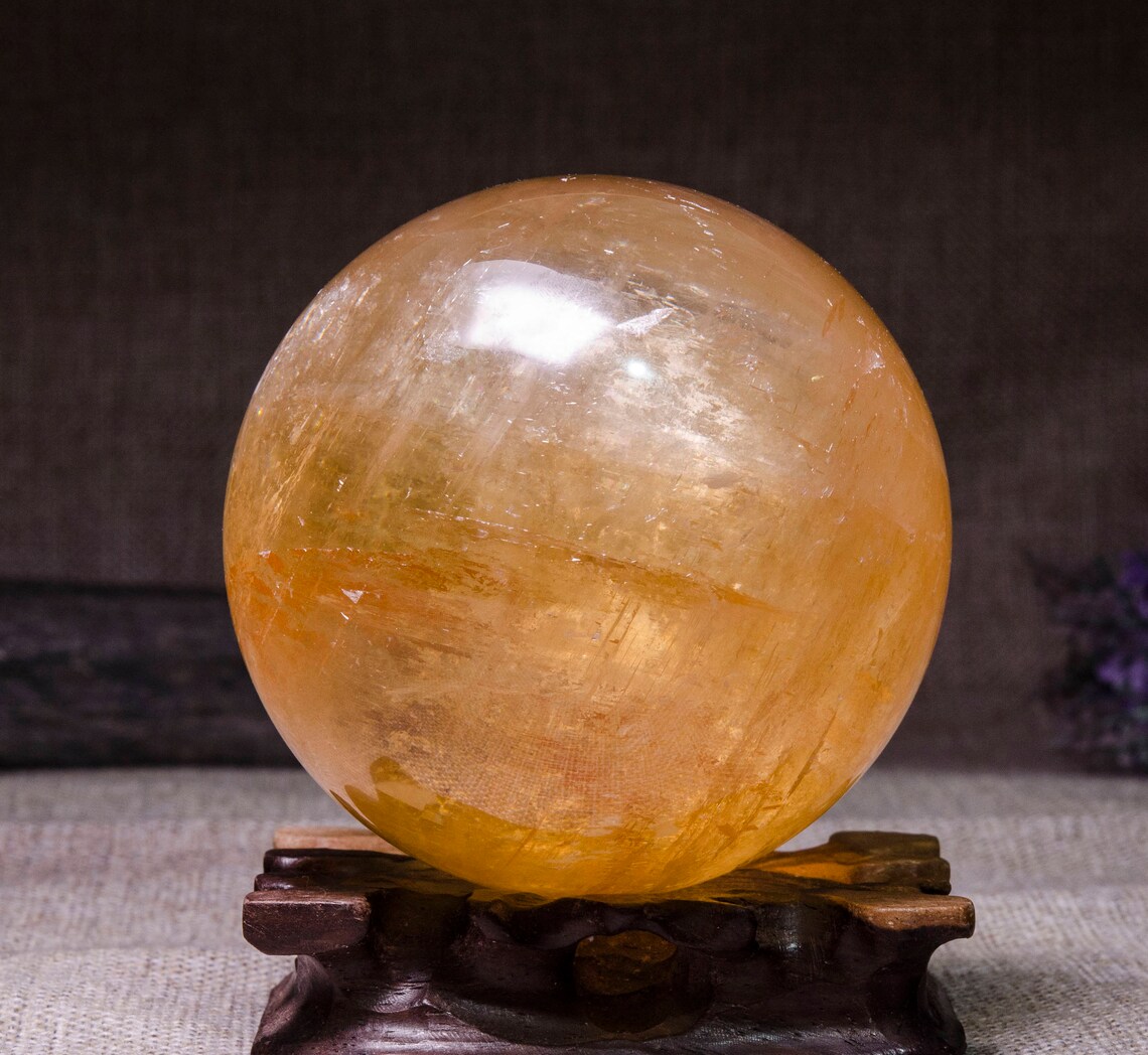 3.84Best Natural Clear Large Honey Optical Calcite | Etsy