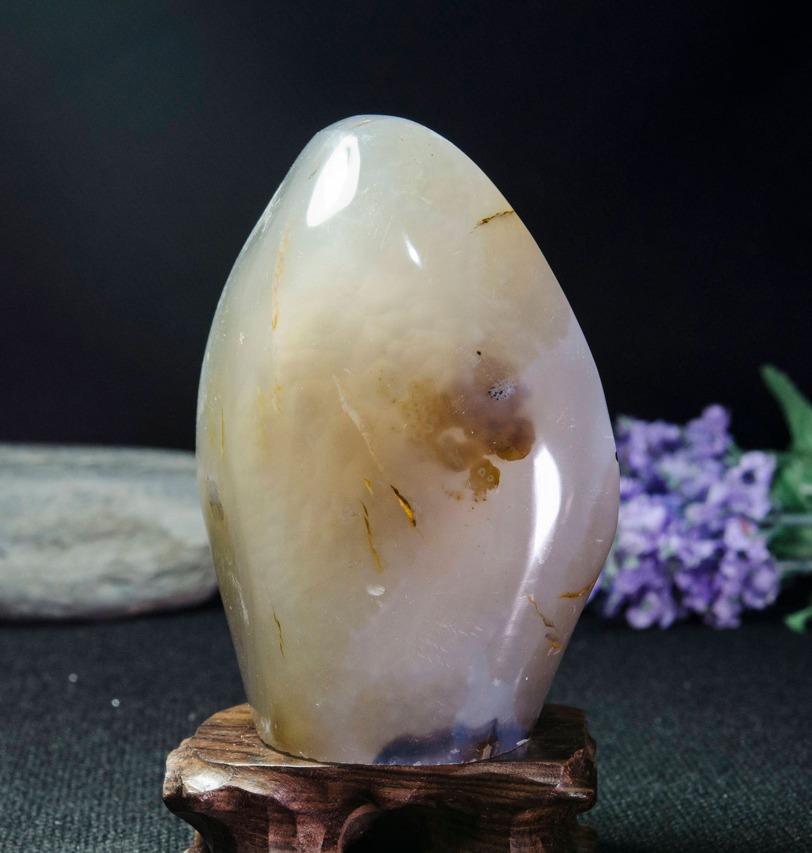 Extra Large Best Natural Polished Agate Slice Home Stone/gray - Etsy