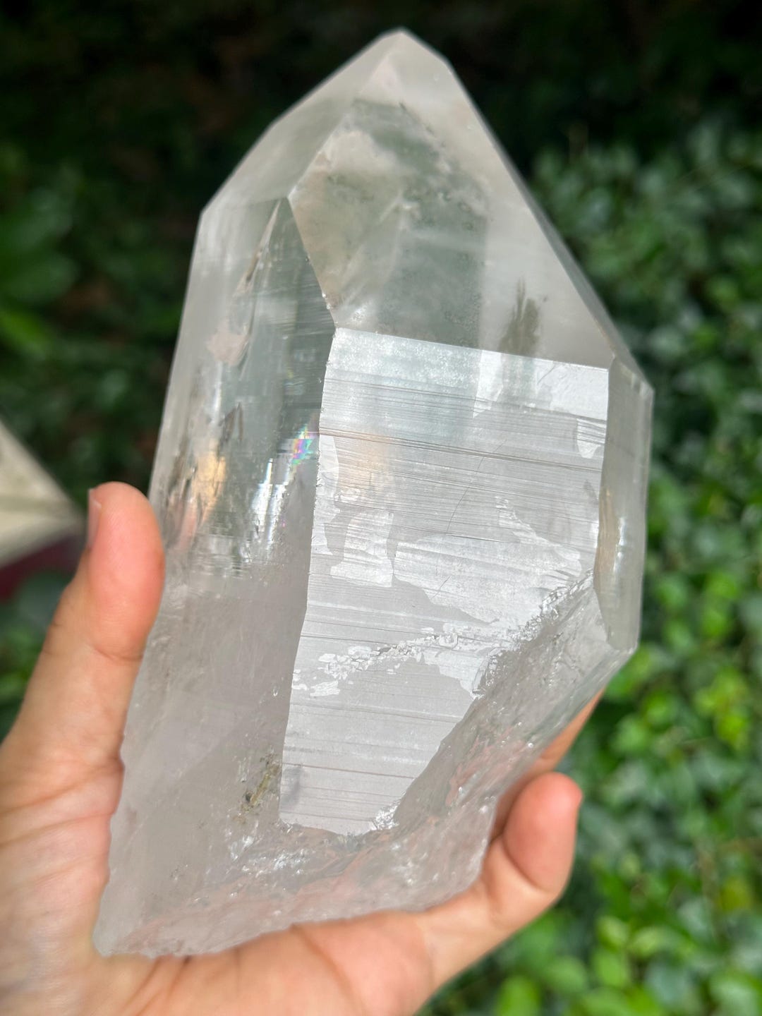 Large Natural Generator Quartz Rainbow Crystal Point With Special Runes ...