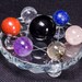 Natural Seven Chakra Stone Quartz Spheres Set With Base/flower - Etsy