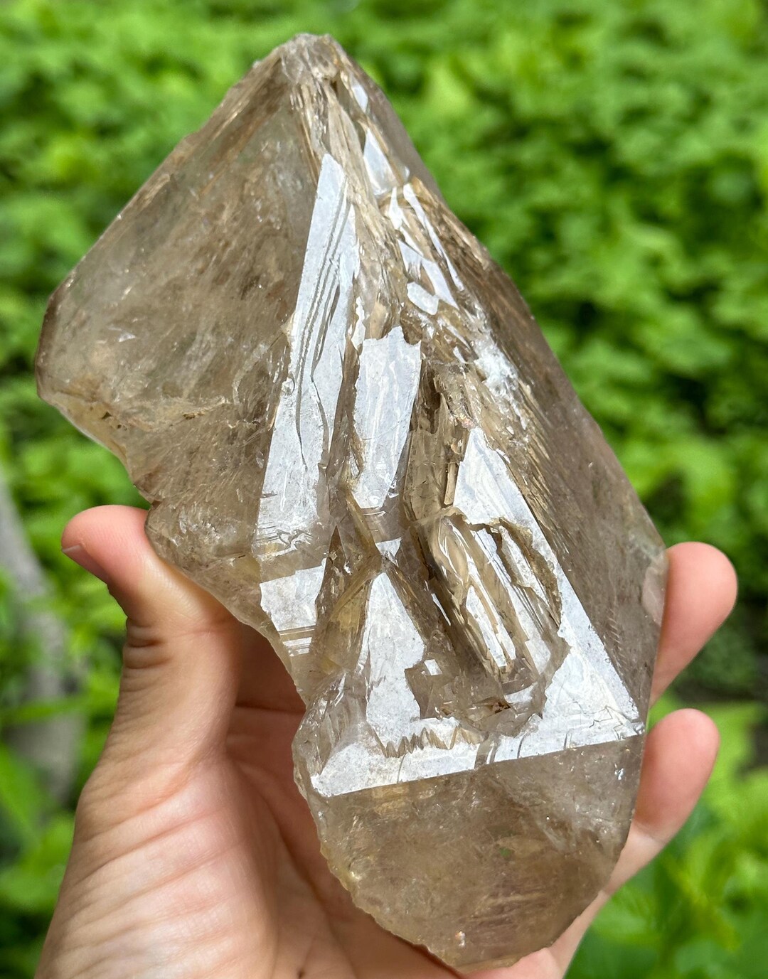 Rare Himalayan Rainbow Enhydro Skeletal Fenster Quartz Crystal Point ...