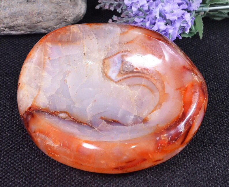 Best Polished Red Agate Home Stone-Ashtray/Natural Colorful | Etsy