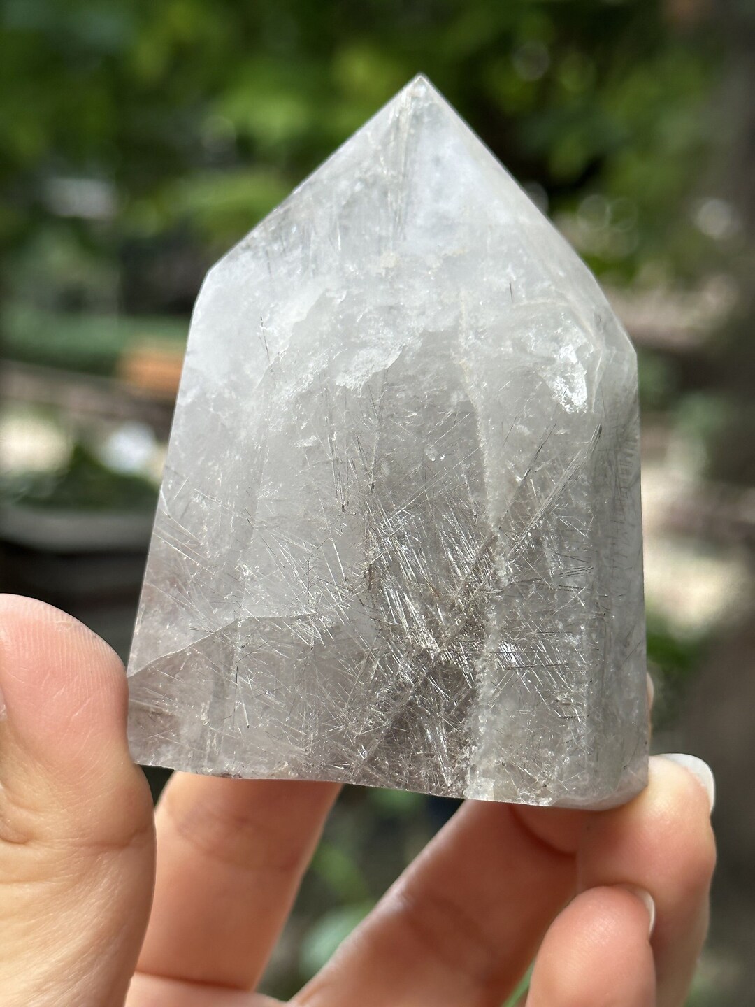 Rare Clear Silver Rutilated Crystal Quartz Point/silver - Etsy