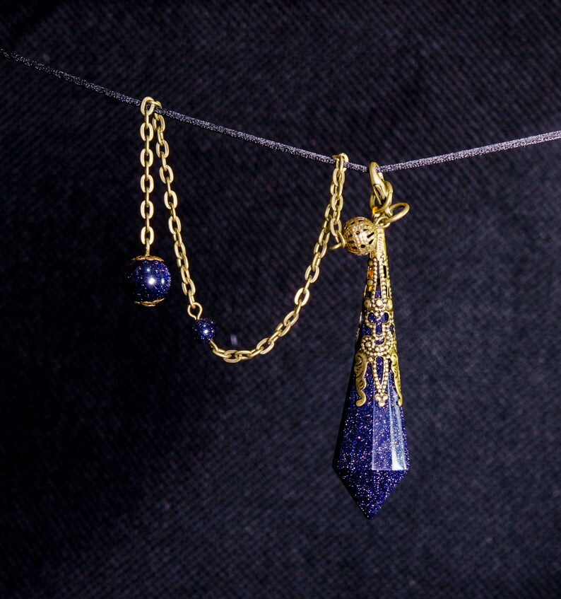 AAAAA Blue Gold Sandstone Crystal Pendulum/dowsing Tool - Etsy