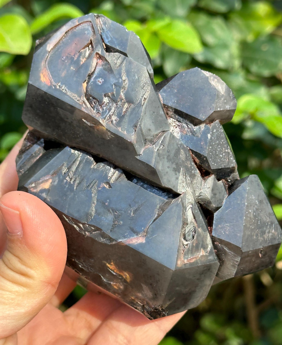 Rare Double Terminated Elestial Skeletal Dark Smoky Amethyst Quartz ...