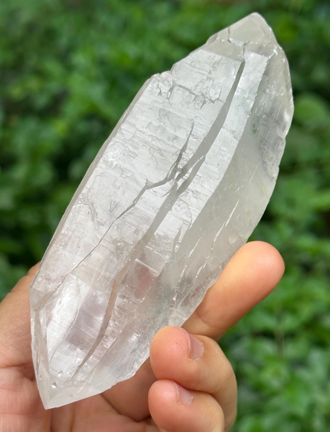 Natural Clear Double Terminated Mosaic Quartz Crystal Point/energy ...
