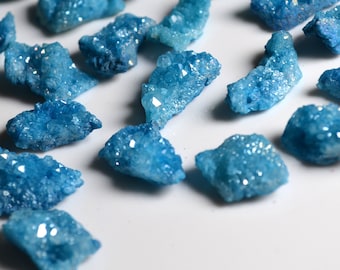 Blue Titanium Plated Quartz Points/natural Solar Quartz/narutal Crystal ...