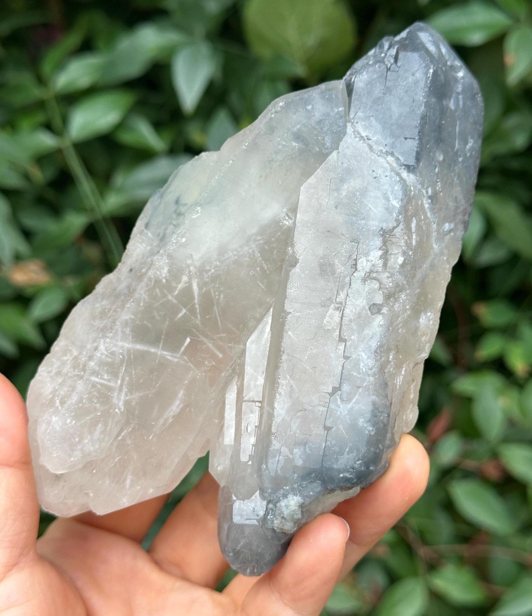 Natural Twins Law Double Terminated Elestial Quartz Crystal With Blue ...