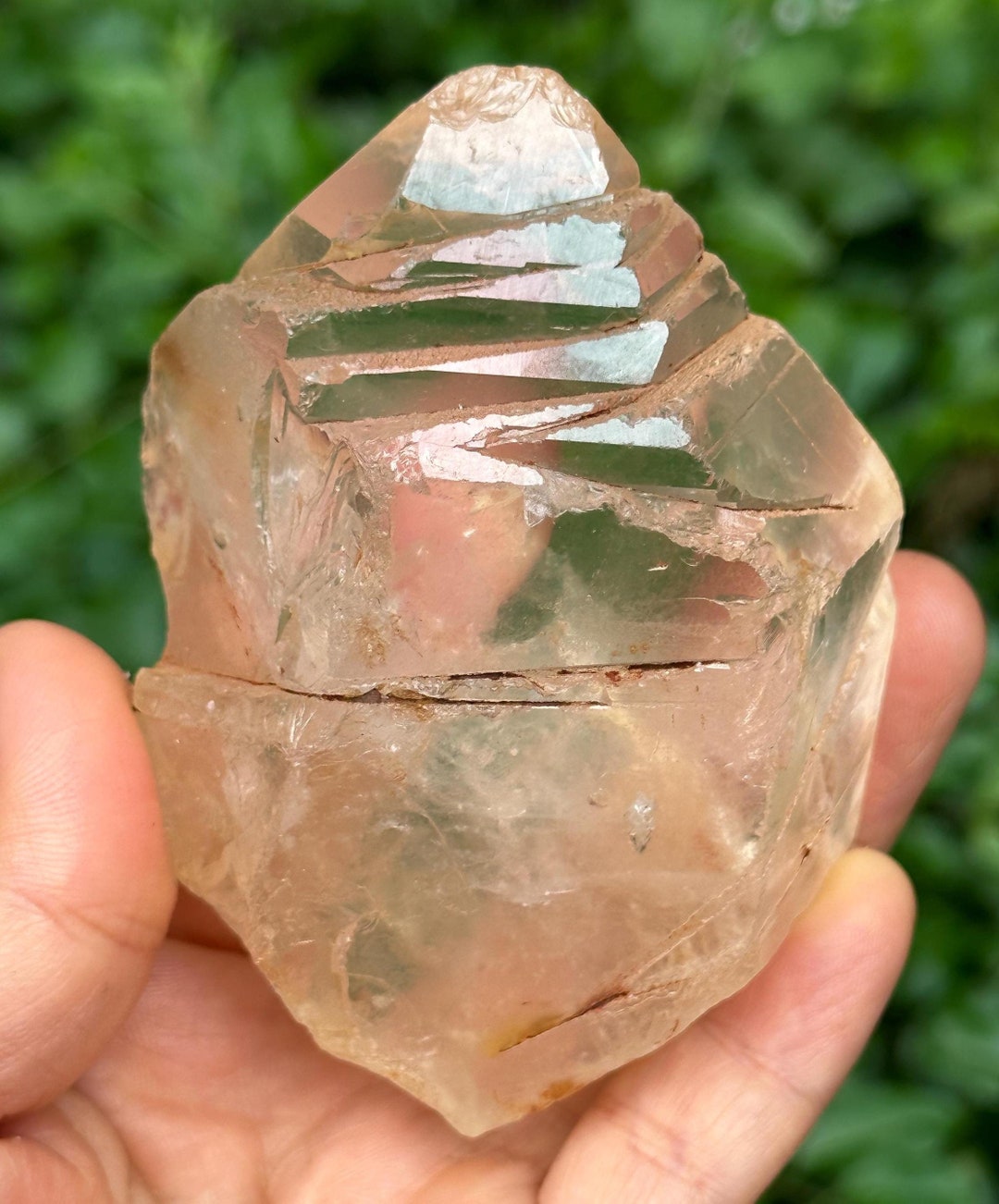 Clear Rainbow Growth Interference Crystal Quartz Point/crystal Specimen ...