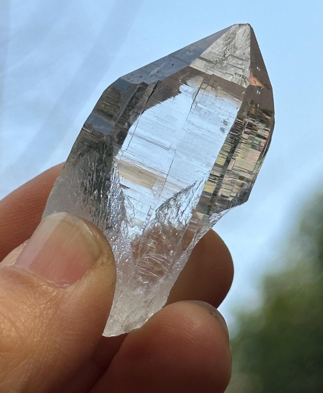 Hashupi Stunning Clear Castle Himalayan Single Quartz Crystal/rainbow ...