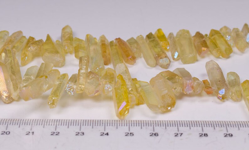 Light Goldenrod Yellow Titanium Raw Crystal Quartz Points/aqua Aura ...