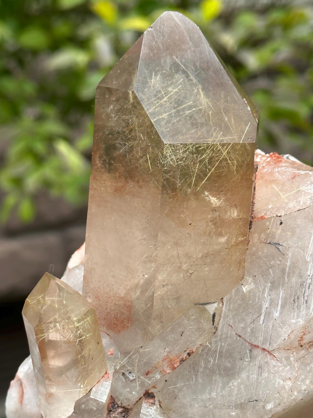 Rare Natural Raw Rutile Quartz Crystal/golden Rutilated Needles Energy ...