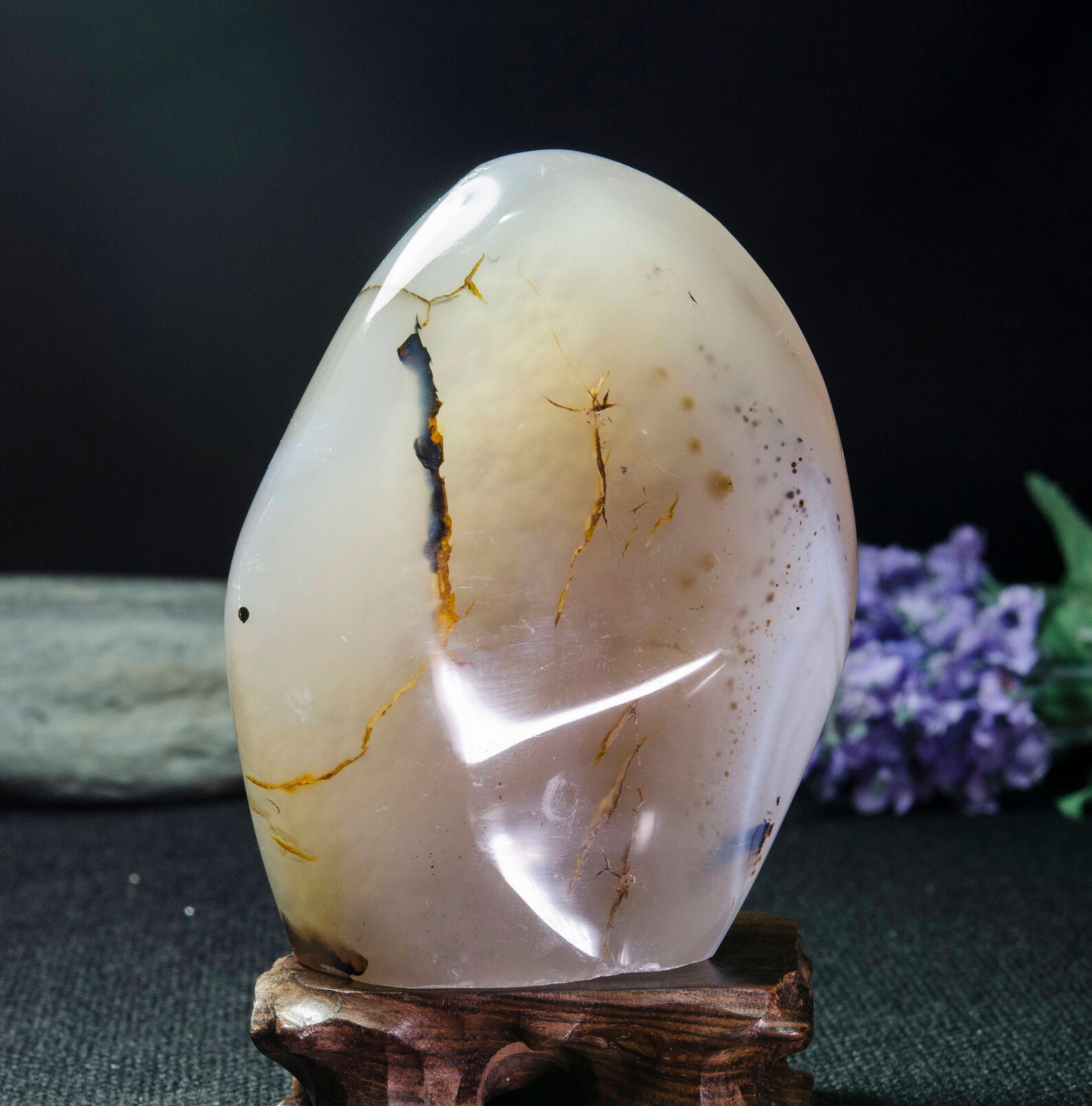 Extra Large Best Natural Polished Agate Slice Home Stone/gray - Etsy