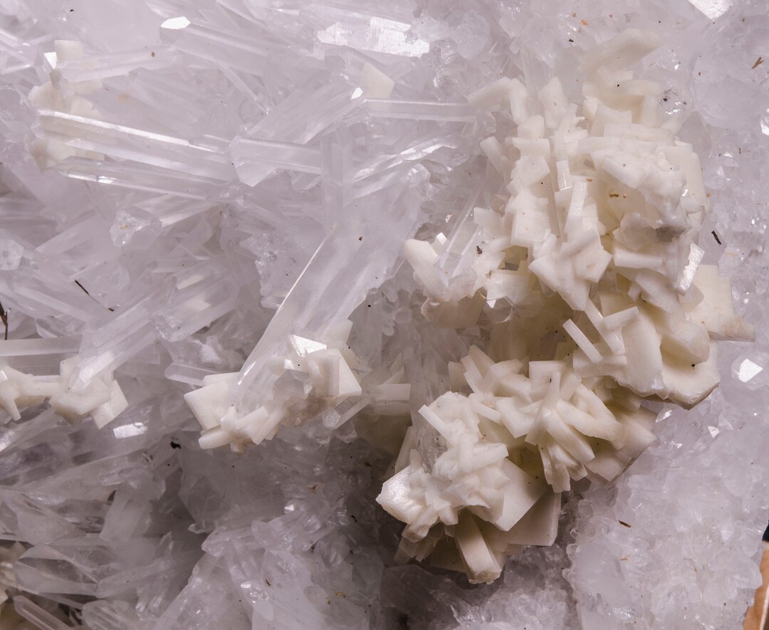 Large Natural Cube Barite Grow With Crystal Quartz Cluster/clear ...