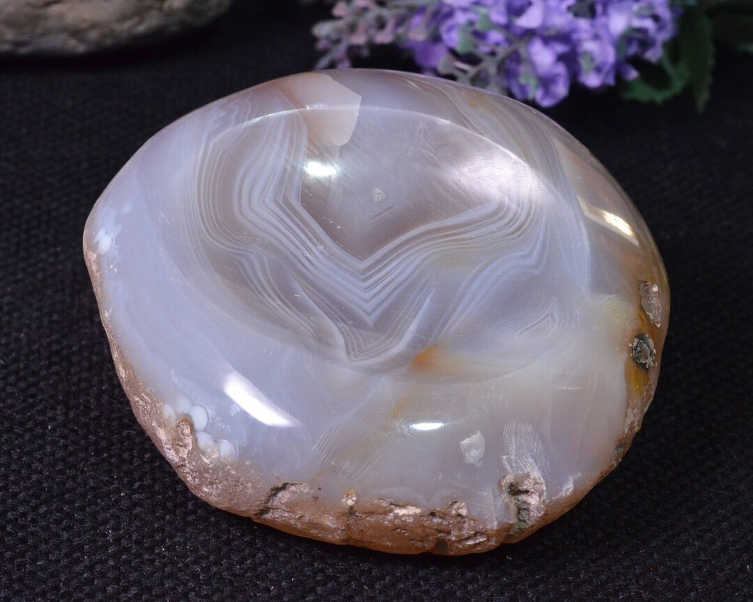 Best Polished Banded Agate Home Stone-ashtray/natural Colorful Stone ...