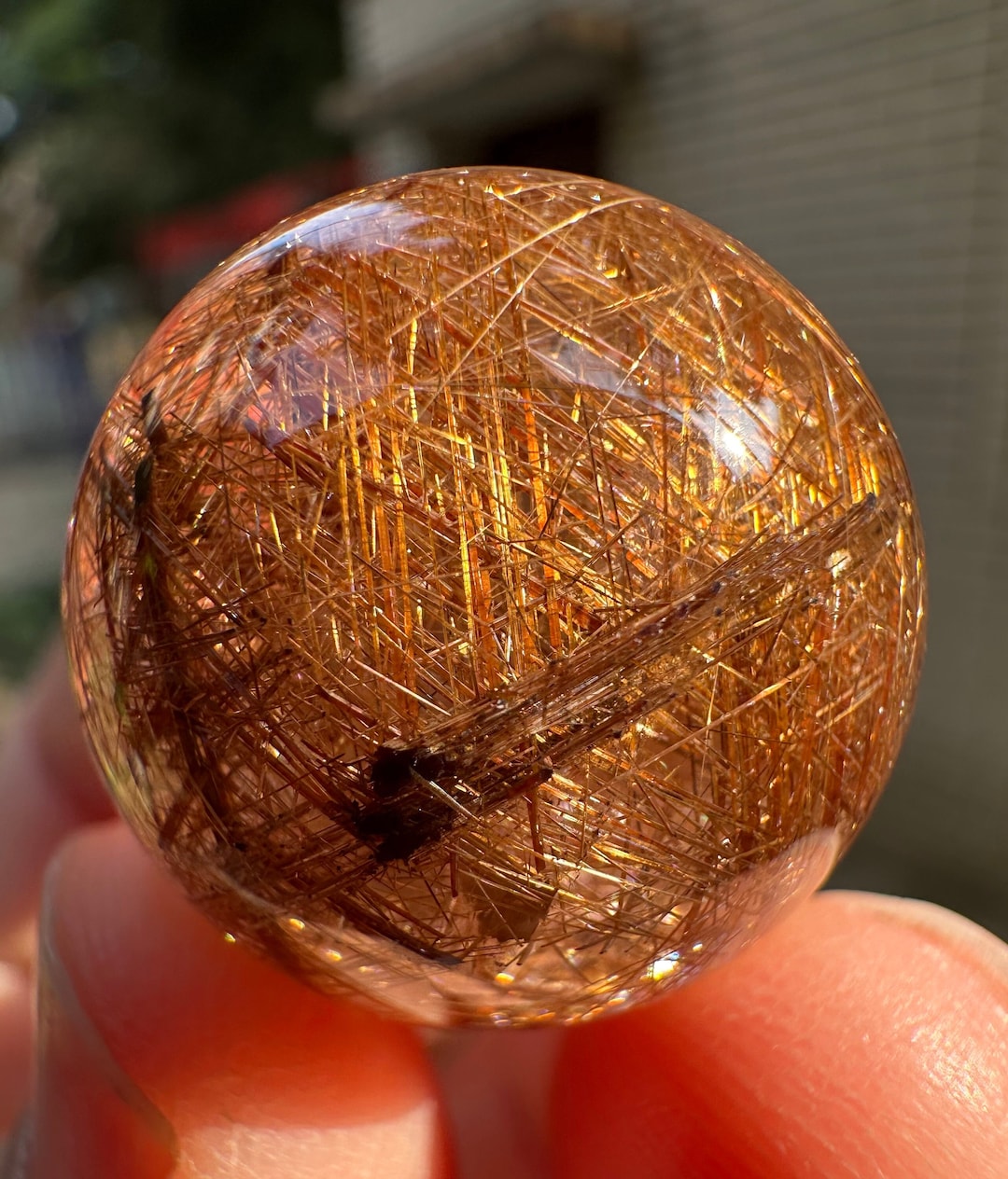 Rare Golden Rutile Quartz Sphere/ Golden Needle Included in Crystal ...