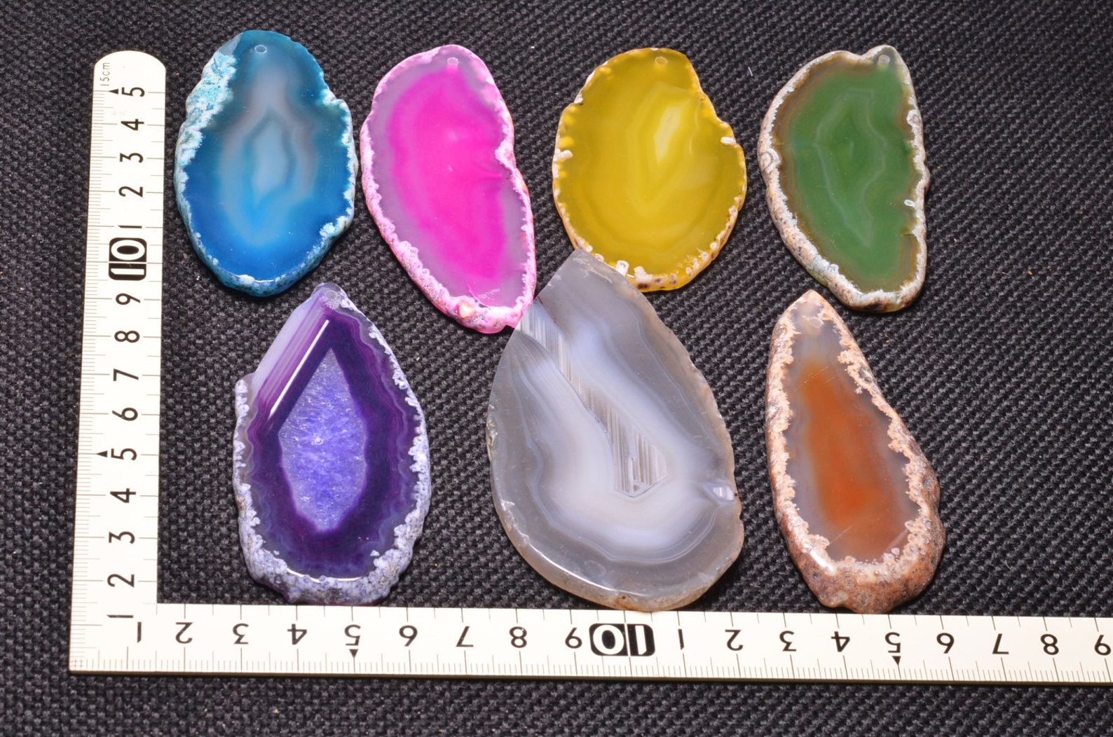 Top Drilled Raw Agate Slices1.251.522.534 | Etsy