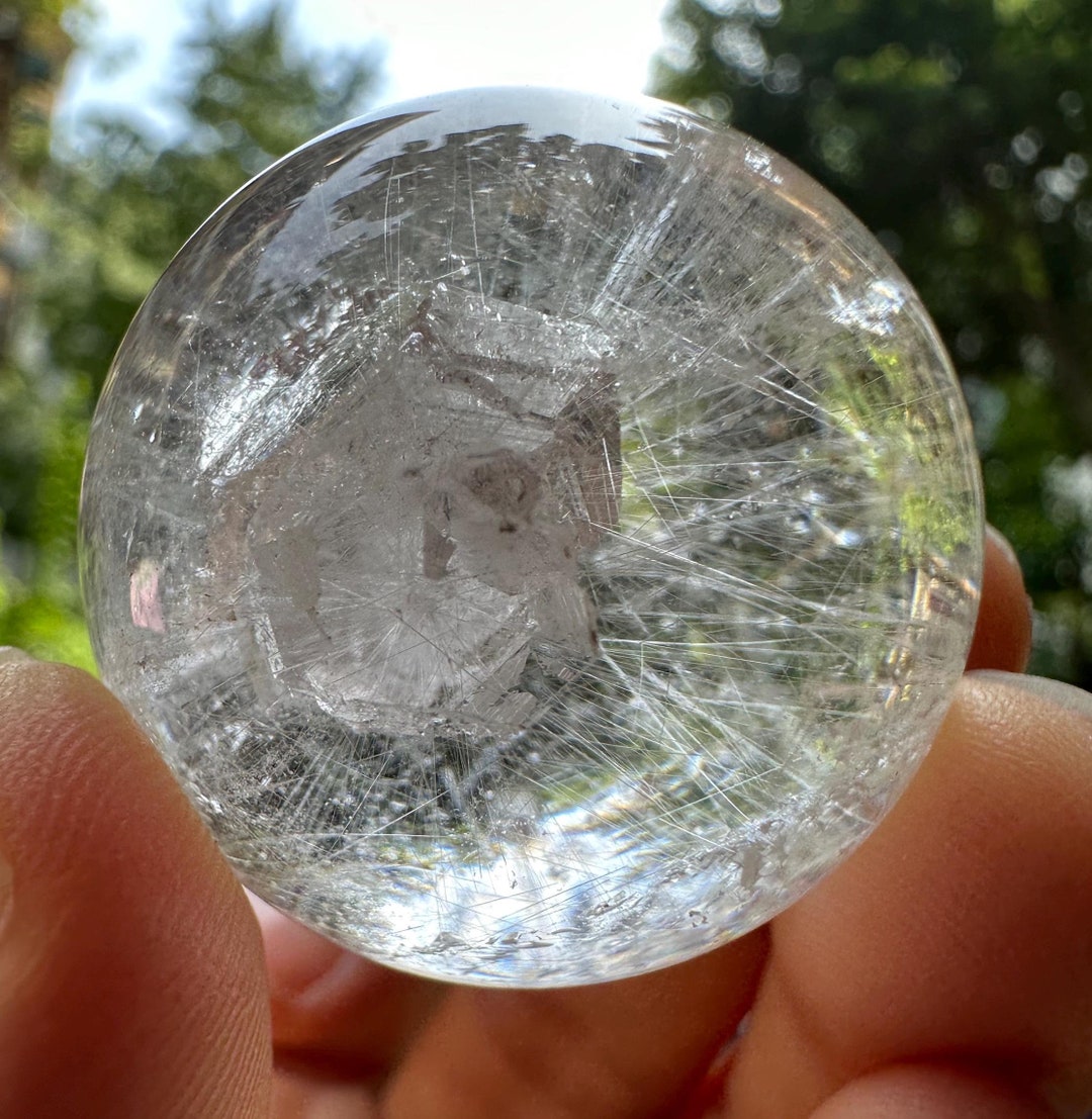 Rare Silver Rutile+inner Crystal Quartz Sphere/clear Silver Needle ...