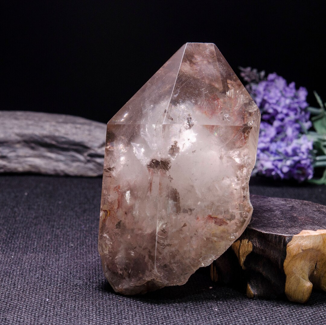 Rare Rainbow Red Phantom Hematoid Quartz Crystal Point/angel - Etsy