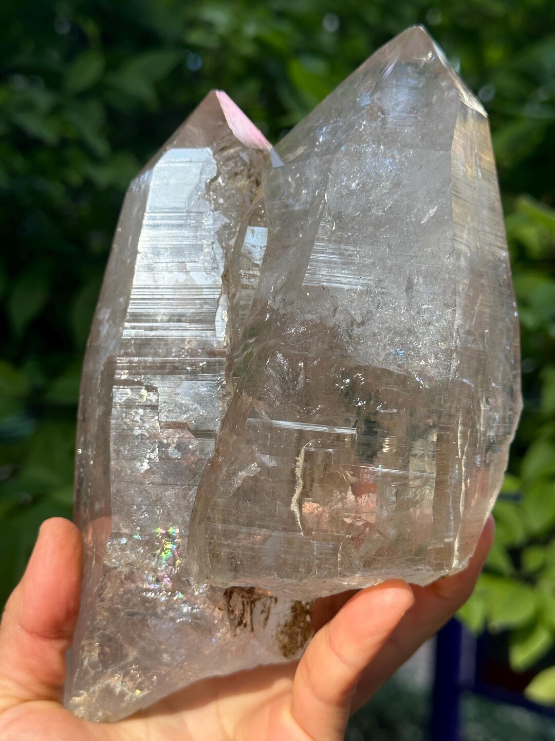 Rare Shining Glass Skin Tantric Twins Lemurian Seed Quartz Rainbow ...