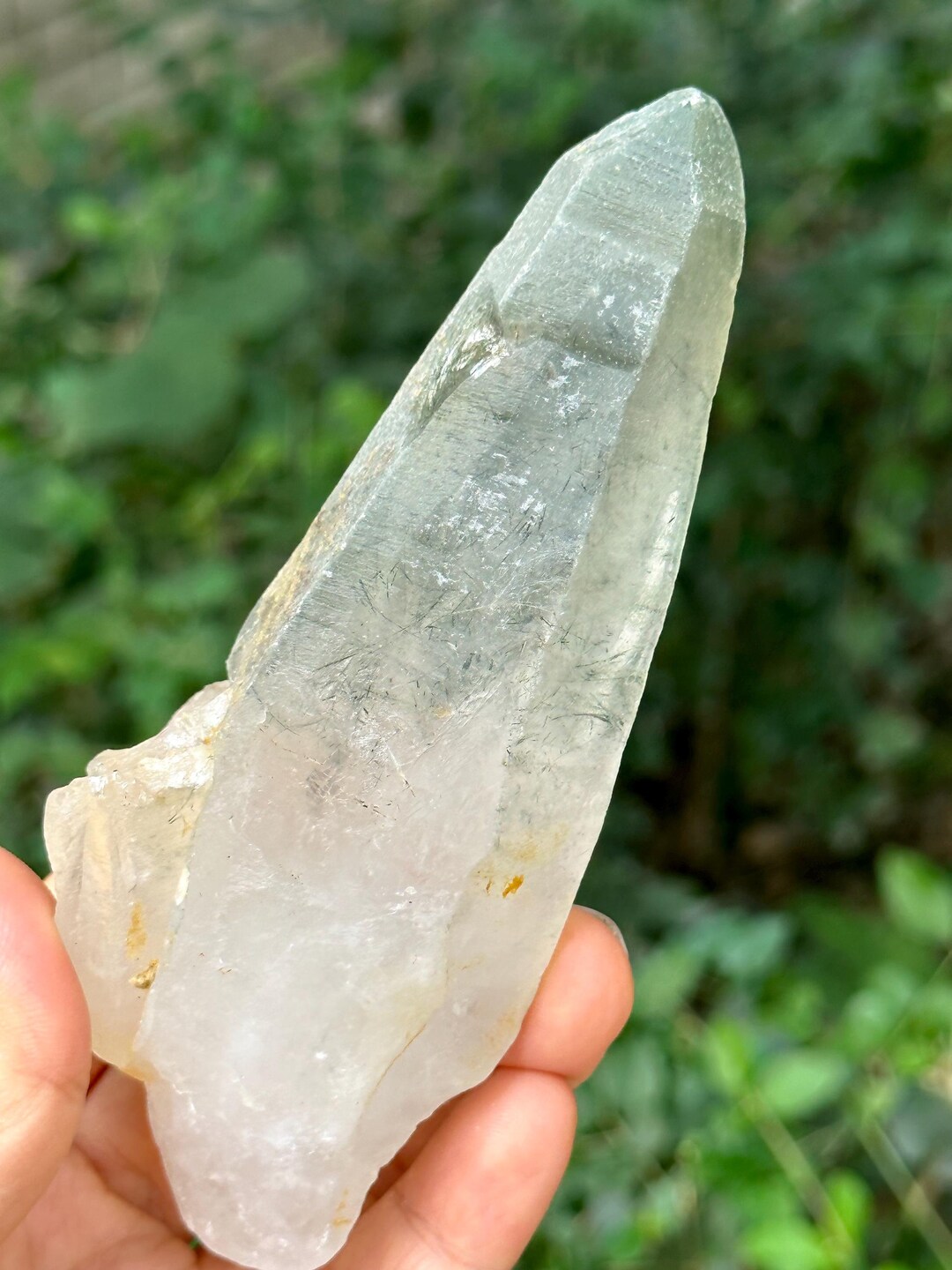 Green Rutile Quartz Laser Crystal Point/quartz Inclusion/energy Crystal ...