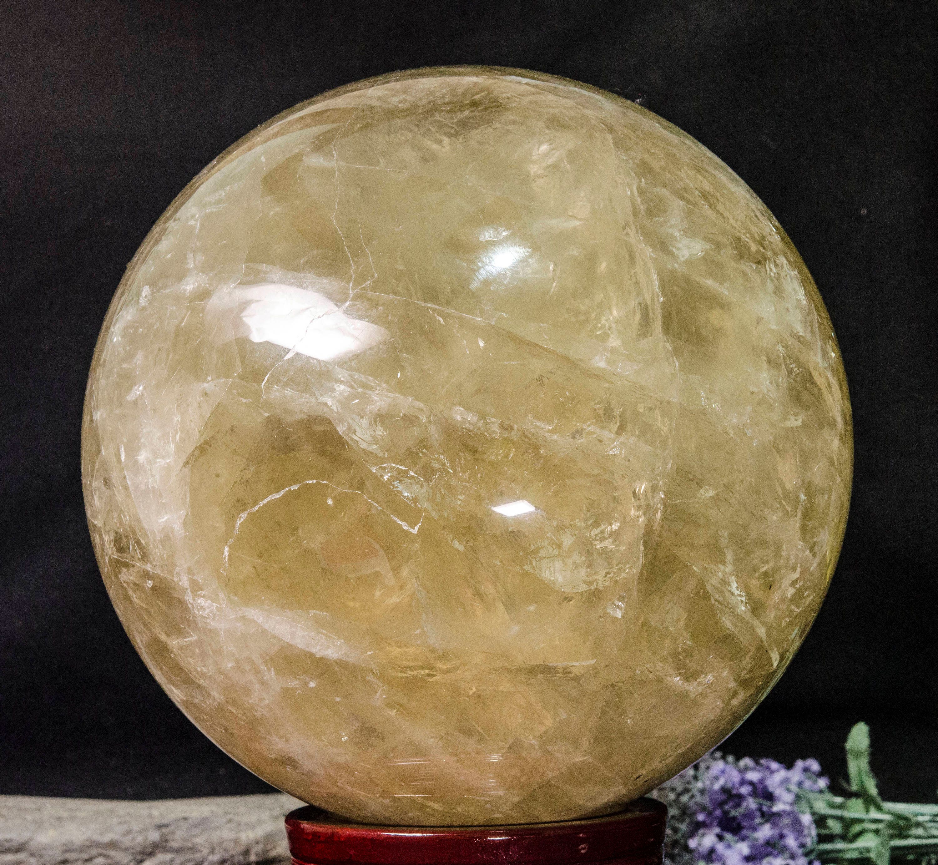 8.834ib Extra Large CITRINE Quartz Crystal Sphere on - Etsy