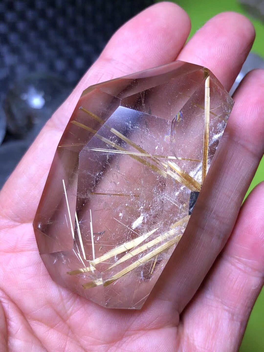 Golden Rutilequartz Crystal Random Faceted Point /beautiful Golden ...