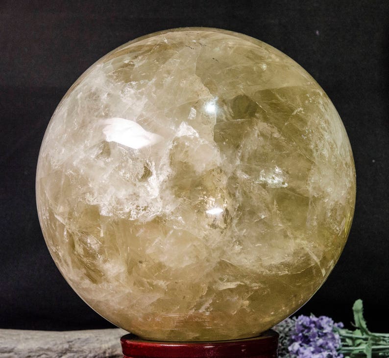 8.834ib Extra Large CITRINE Quartz Crystal Sphere on - Etsy