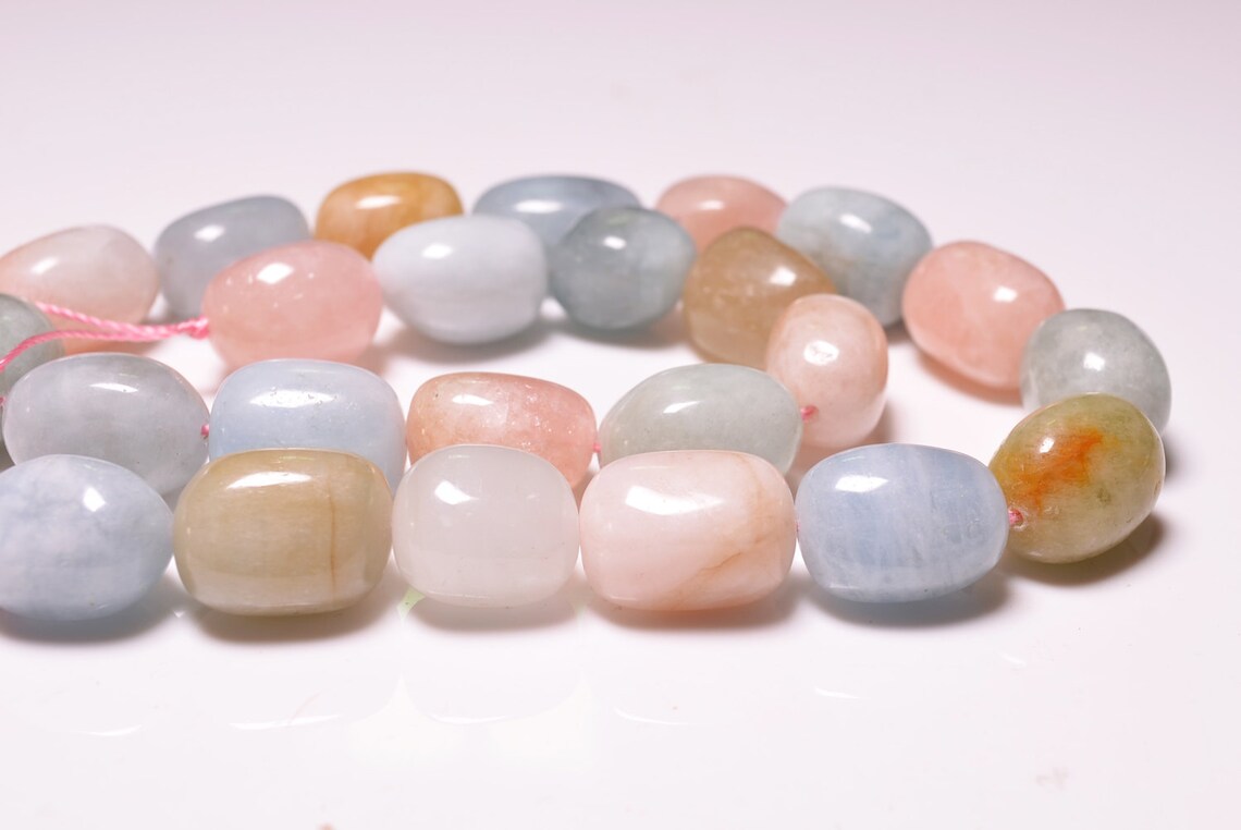 Large Size Beryl Aquamarine Morganite Polished Beads/diy - Etsy