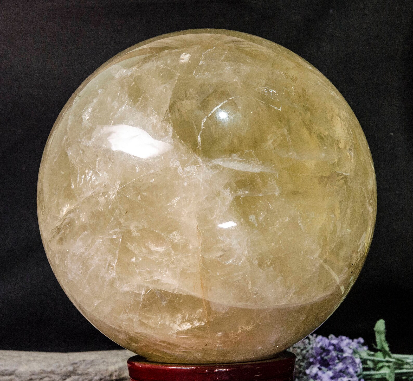 8.834ib Extra Large CITRINE Quartz Crystal Sphere on - Etsy