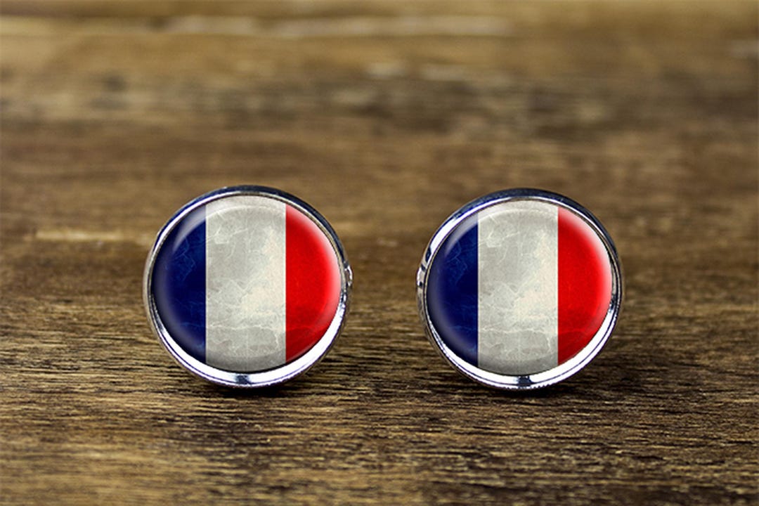 French Flag Cufflinks, France Flag Cufflinks, French Flag Jewelry ...