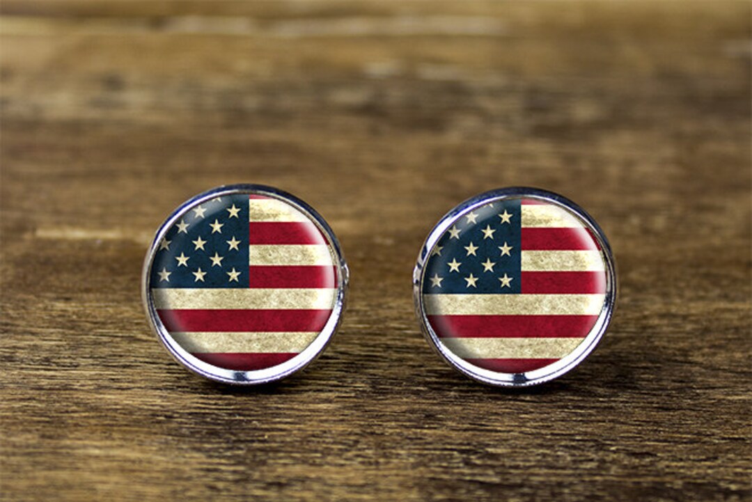 USA Flag Cufflinks, US Flag Cufflinks, American Flag Cufflinks, USA ...
