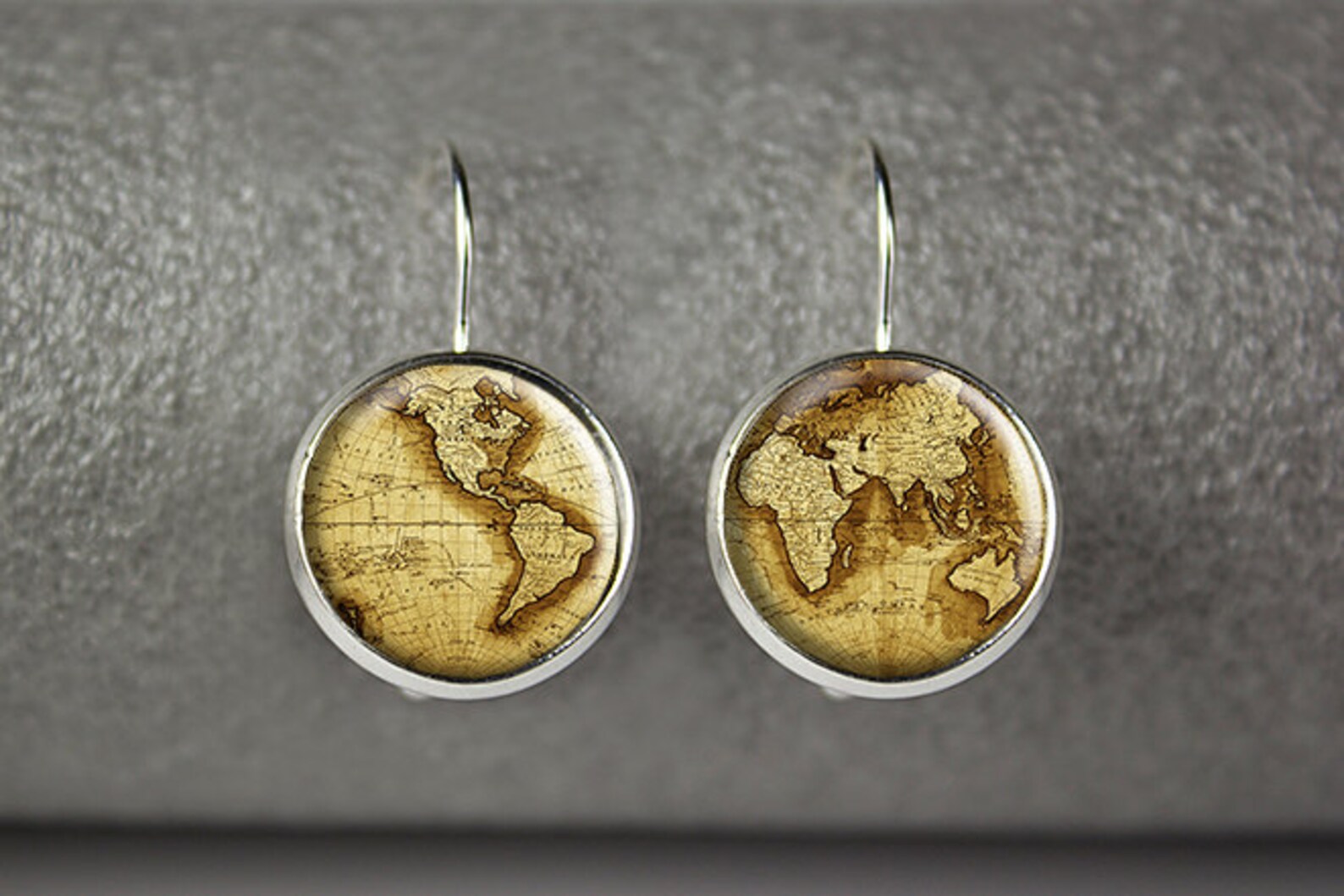 World Map Earrings Antique World Map Earrings Vintage Globe | Etsy