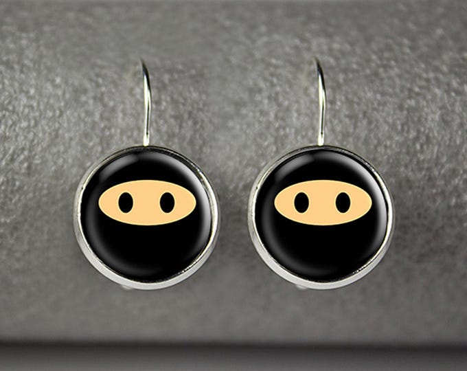 Japanese Geisha Mask Warrior Earrings, Martial Arts Gift Idea for Her ...