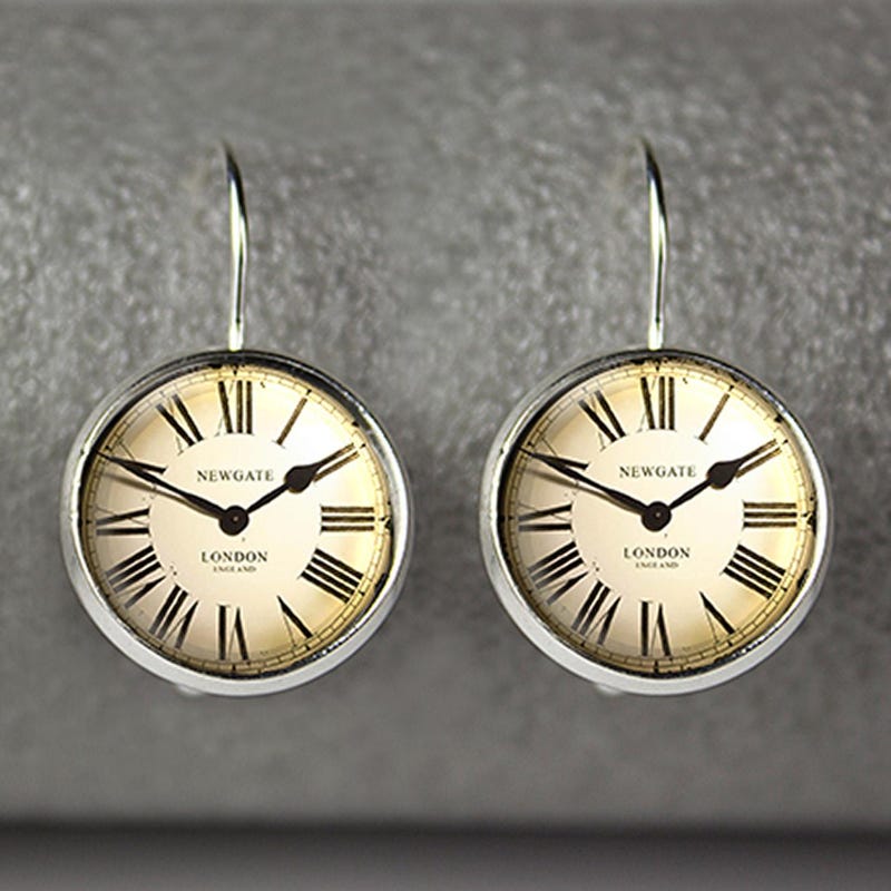 Clock Earrings - Etsy