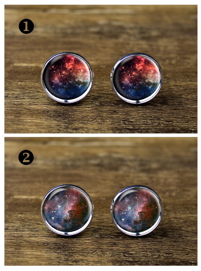 Galaxy cufflinks space cufflinks nebula cufflinks - Etsy España