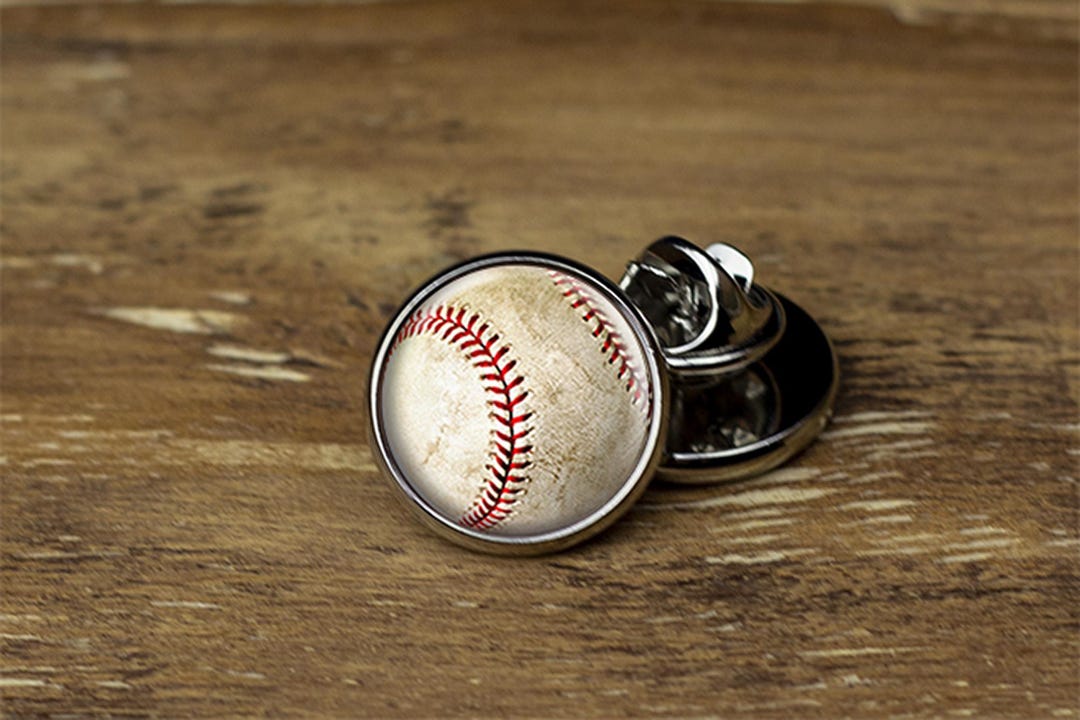Baseball Lapel Pin: Rhodium Plated Brass Tie Tack - Etsy